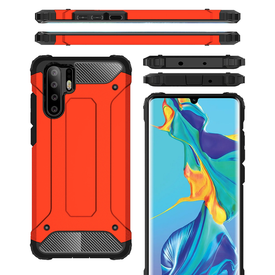 Military Defender Shockproof Case for Huawei P30 Pro (Red)